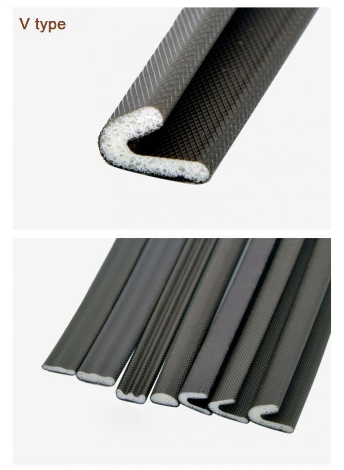 V Shaped PU Foam Seal Strips Self Adhesive Weather Stripping For Doors