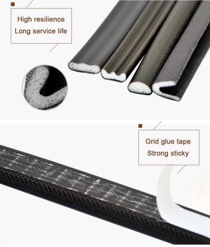V Shaped PU Foam Seal Strips Self Adhesive Weather Stripping For Doors