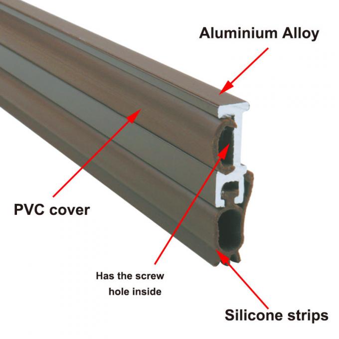 Bottom Aluminium Door Seal With Rubber Strip 1000mm Length